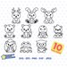 Woodland Animals Outline SVG Bundle, Cute Baby Animals Png, Fox ...
