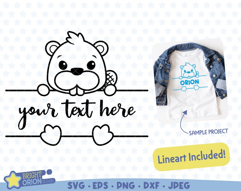 Cute Baby Beaver Split Monogram Svg Animal Kingdom Png - Etsy