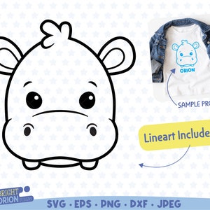 Cute Baby Hippo Face Svg, Hippopotamus Head Svg, Jungle Animal Svg, Zoo ...