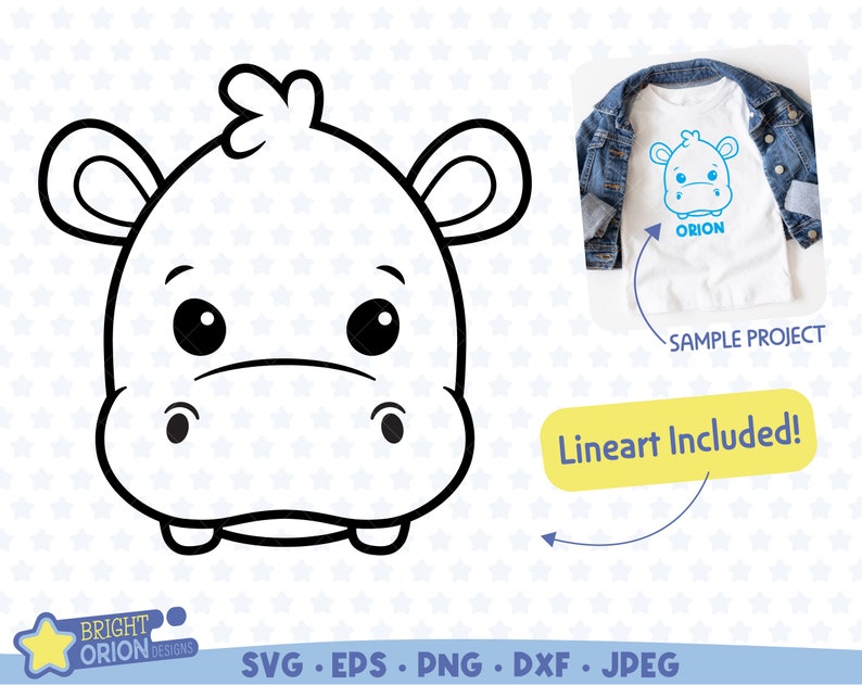Cute Baby Hippo Face Svg, Hippopotamus Head Svg, Jungle Animal Svg, Zoo ...