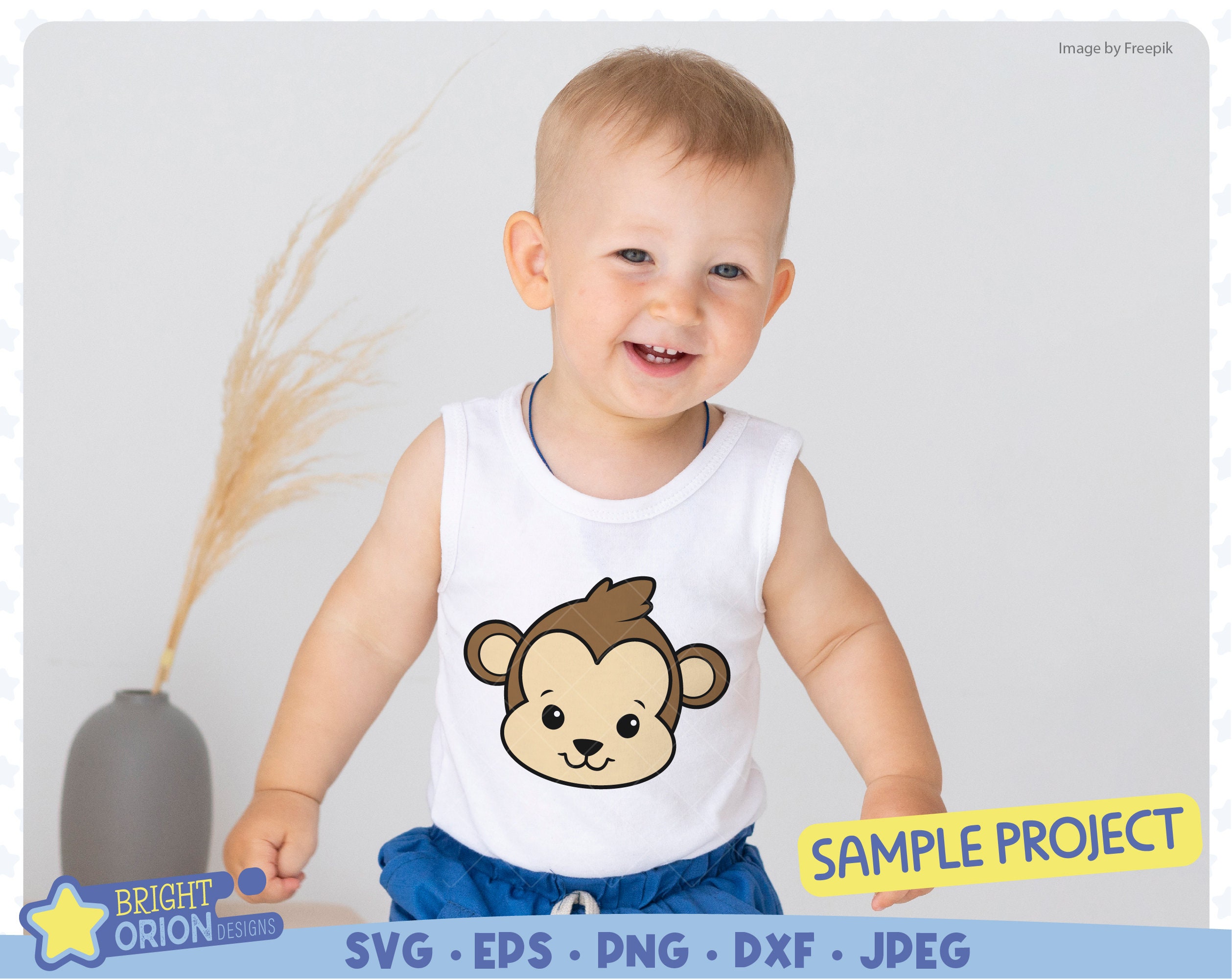 Cute Baby Monkey Face Svg, Gorilla, Safari, Animal Head, Cake Topper ...