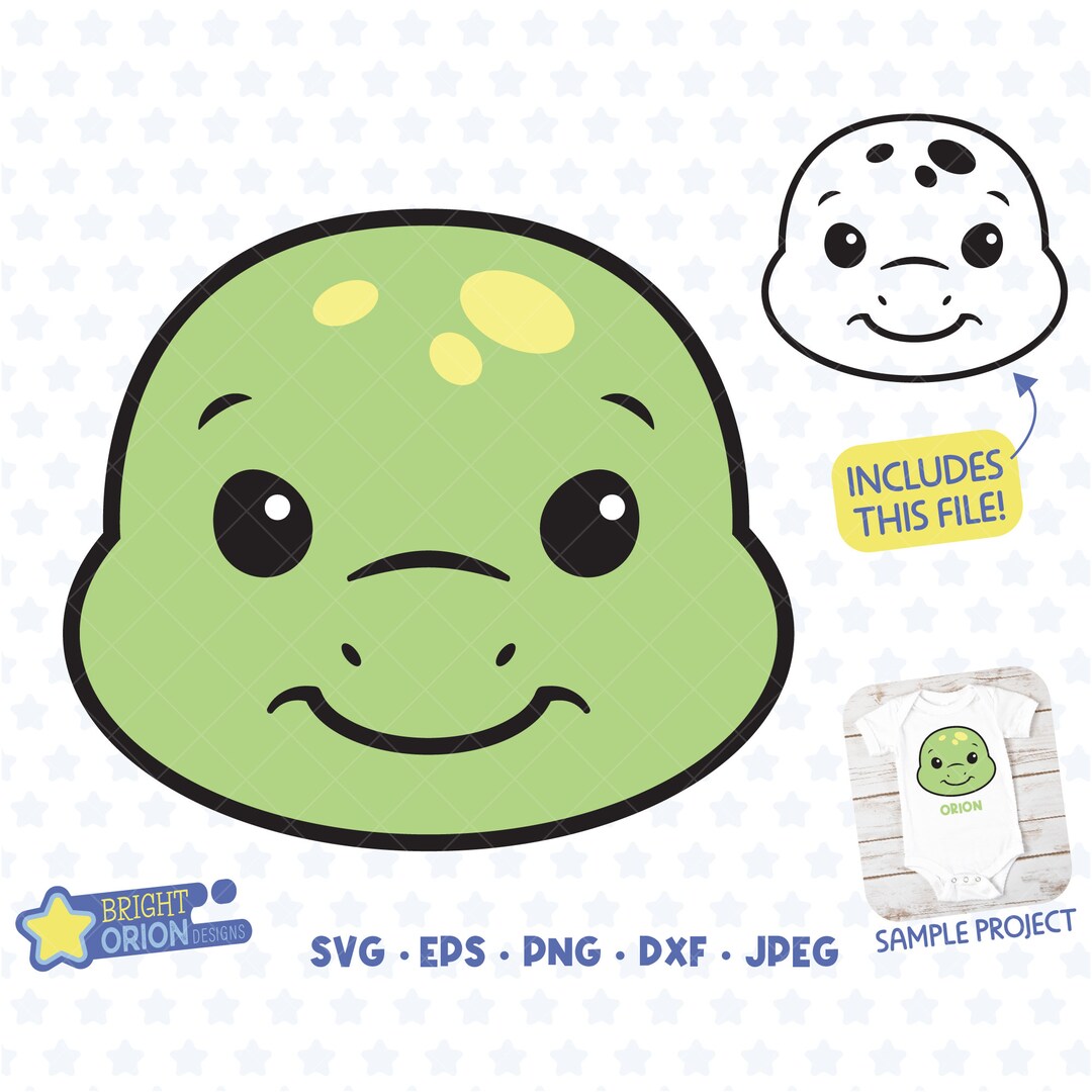 Cute Baby Turtle Face Svg, Layered Turtle Head Svg, Turtle Vector ...