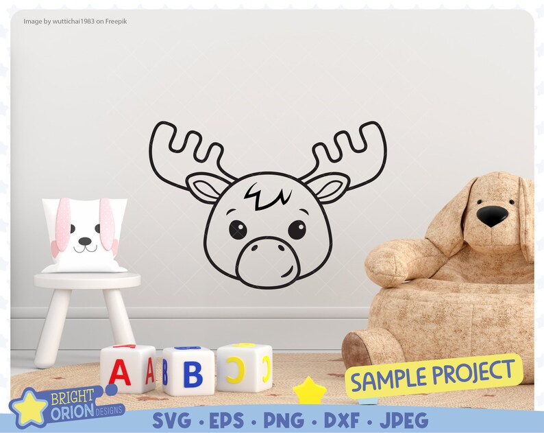 Cute Baby Moose Face Svg, Moose Face Png, Reindeer Svg, Woodland ...