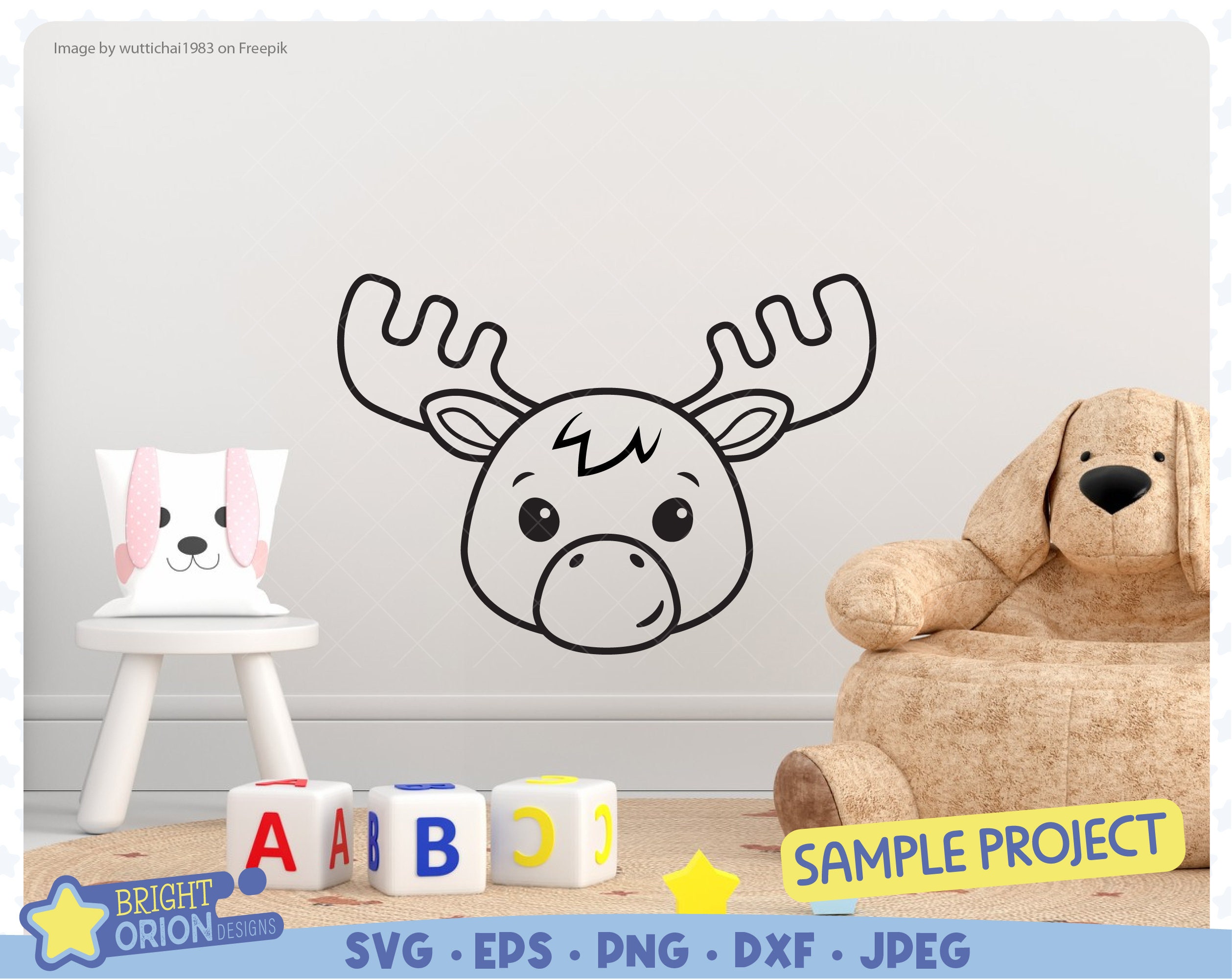 Cute Baby Moose Face Svg, Moose Face Png, Reindeer Svg, Woodland ...