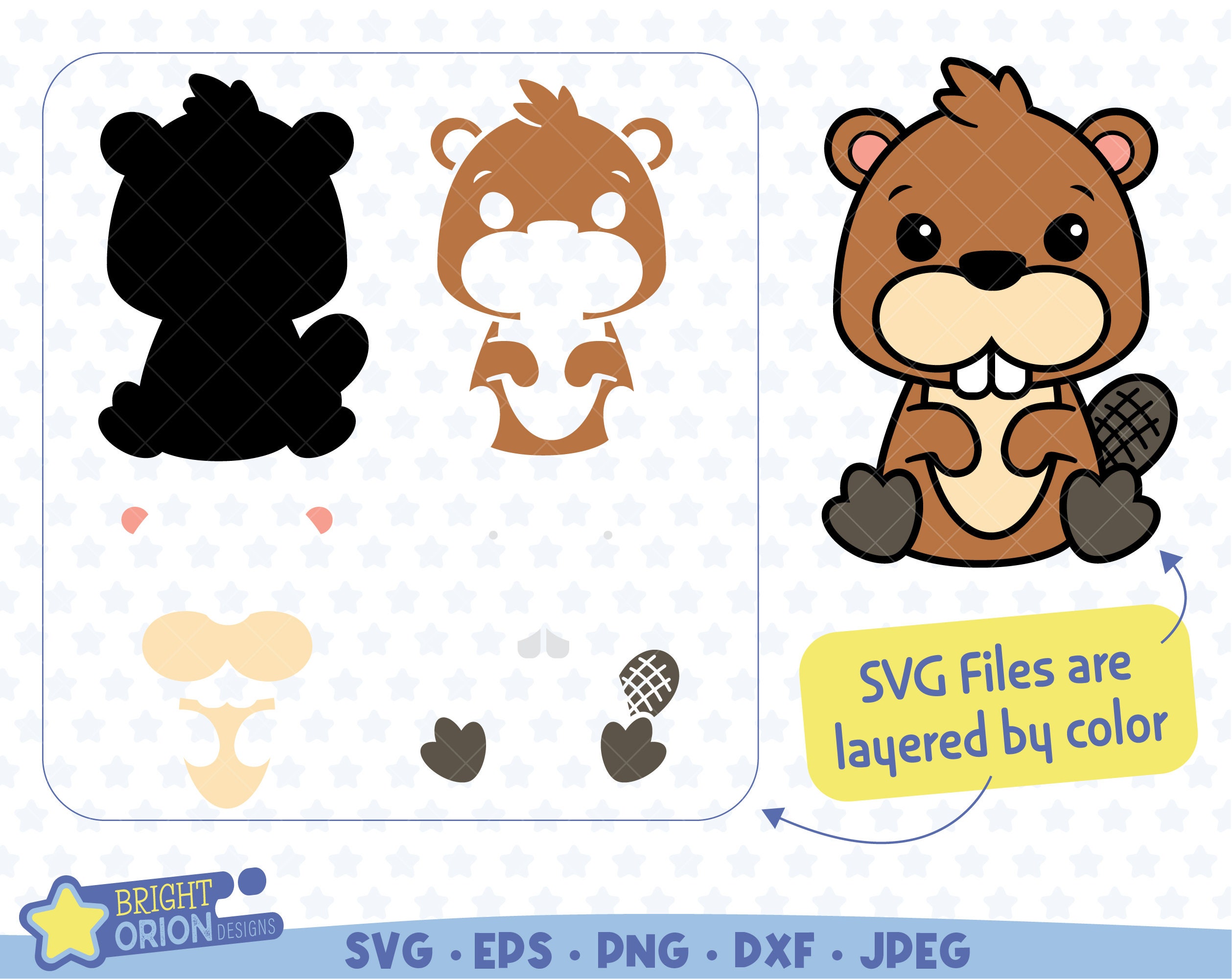 Cute Baby Beaver Svg, Woodland Animal Svg, Forest Animal Svg, Safari ...