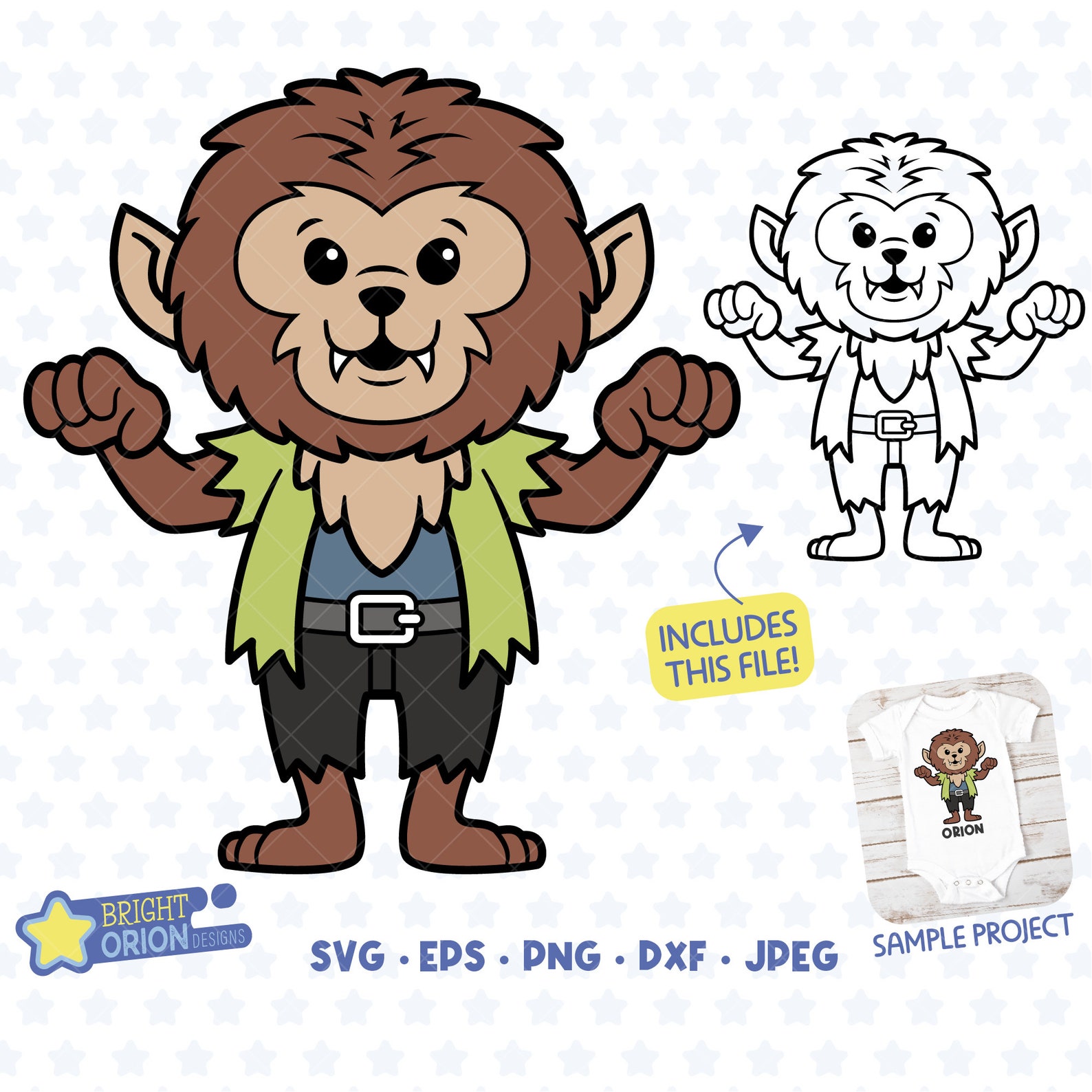 Cute Werewolf Svg, Funny Monster Cut File, Halloween Costume Png, Trick ...
