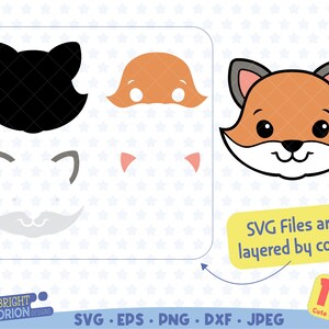 Woodland Animals Faces SVG Bundle, Cute Baby Animals Png, Fox, Hedgehog ...