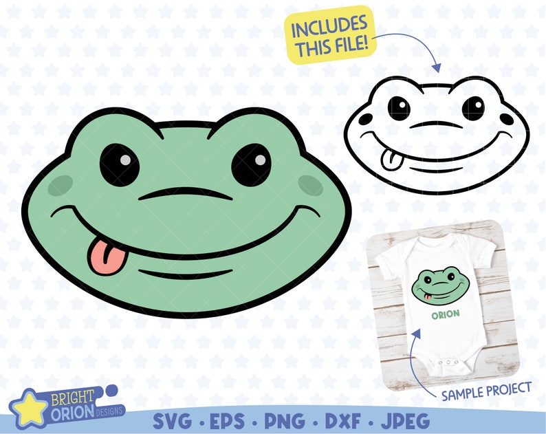 Cute Baby Frog Face Svg Cute Frog Head Png Frog Clipart - Etsy