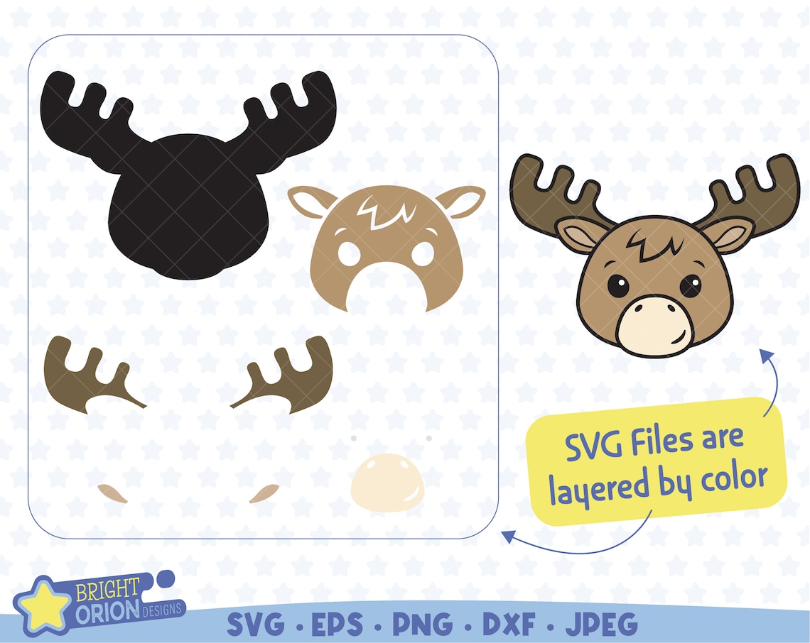 Cute Baby Moose Face Svg Moose Face Png Reindeer Svg - Etsy