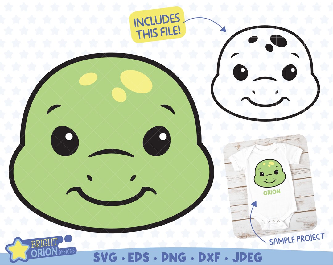 Cute Baby Turtle Face Svg Layered Turtle Head Svg Turtle - Etsy