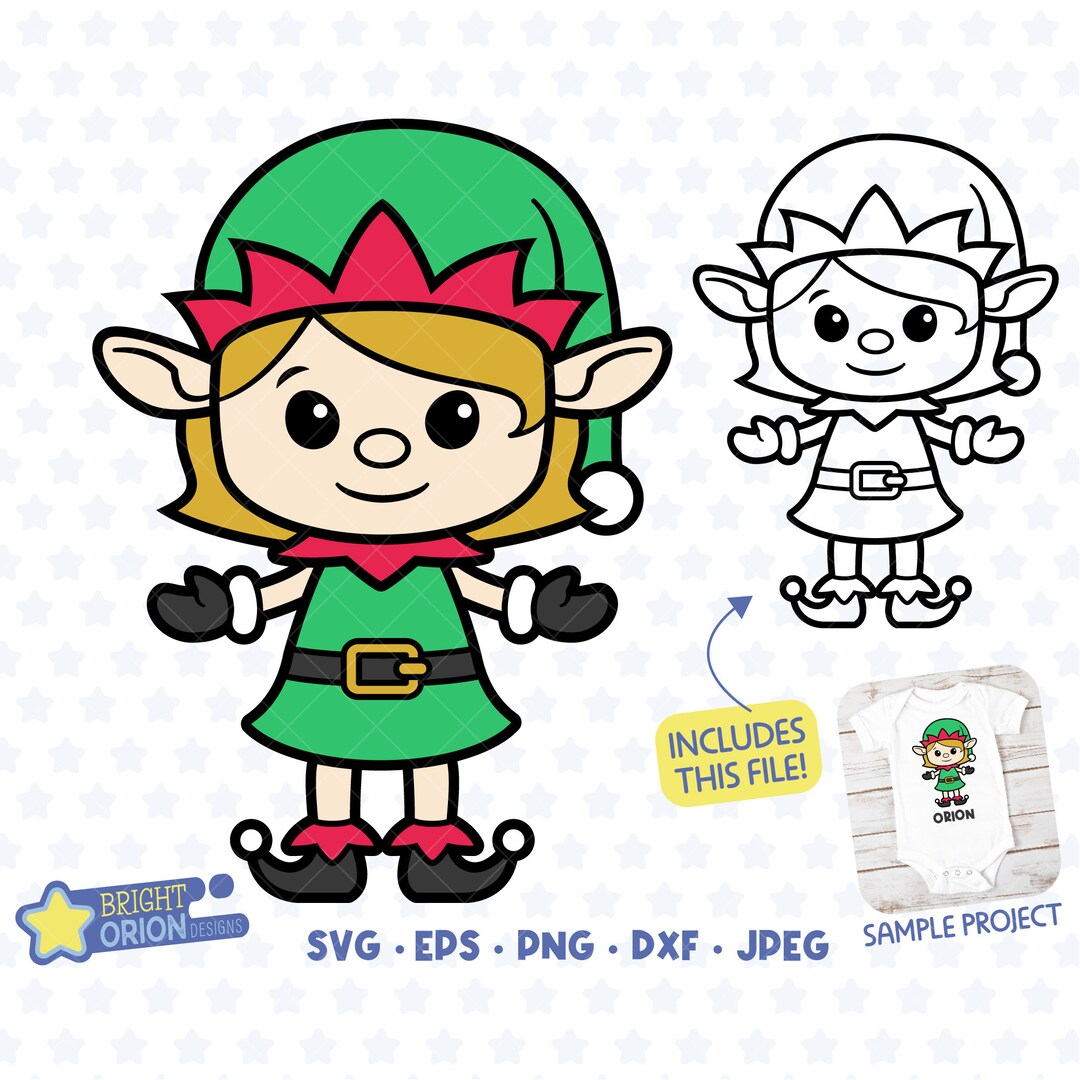 Christmas Girl Elf Svg, Xmas Clipart, Gnome Png, Santa's Little Helper ...