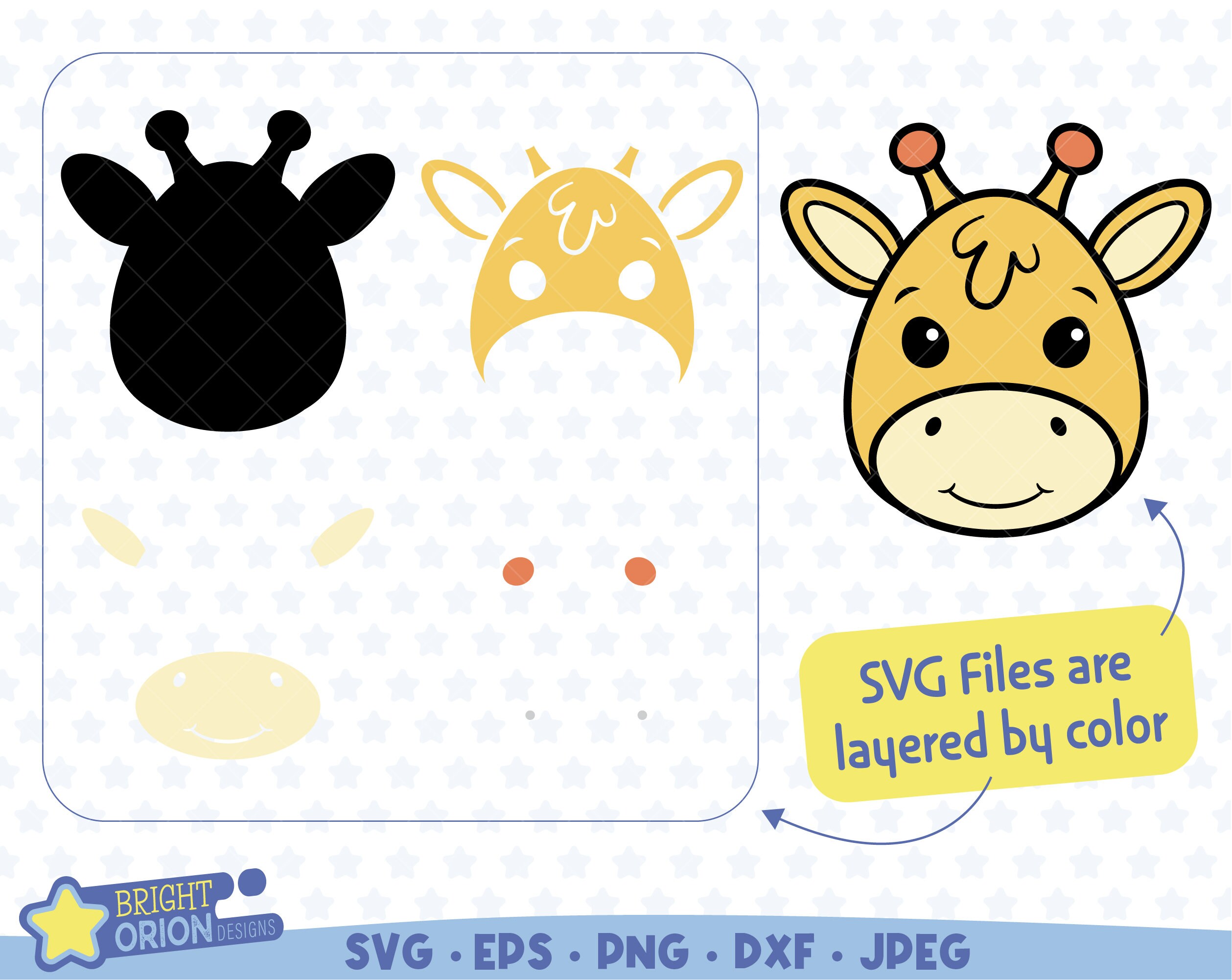 Cute Baby Giraffe Face Svg, Baby Giraffe Head Png, Jungle Animal Svg ...