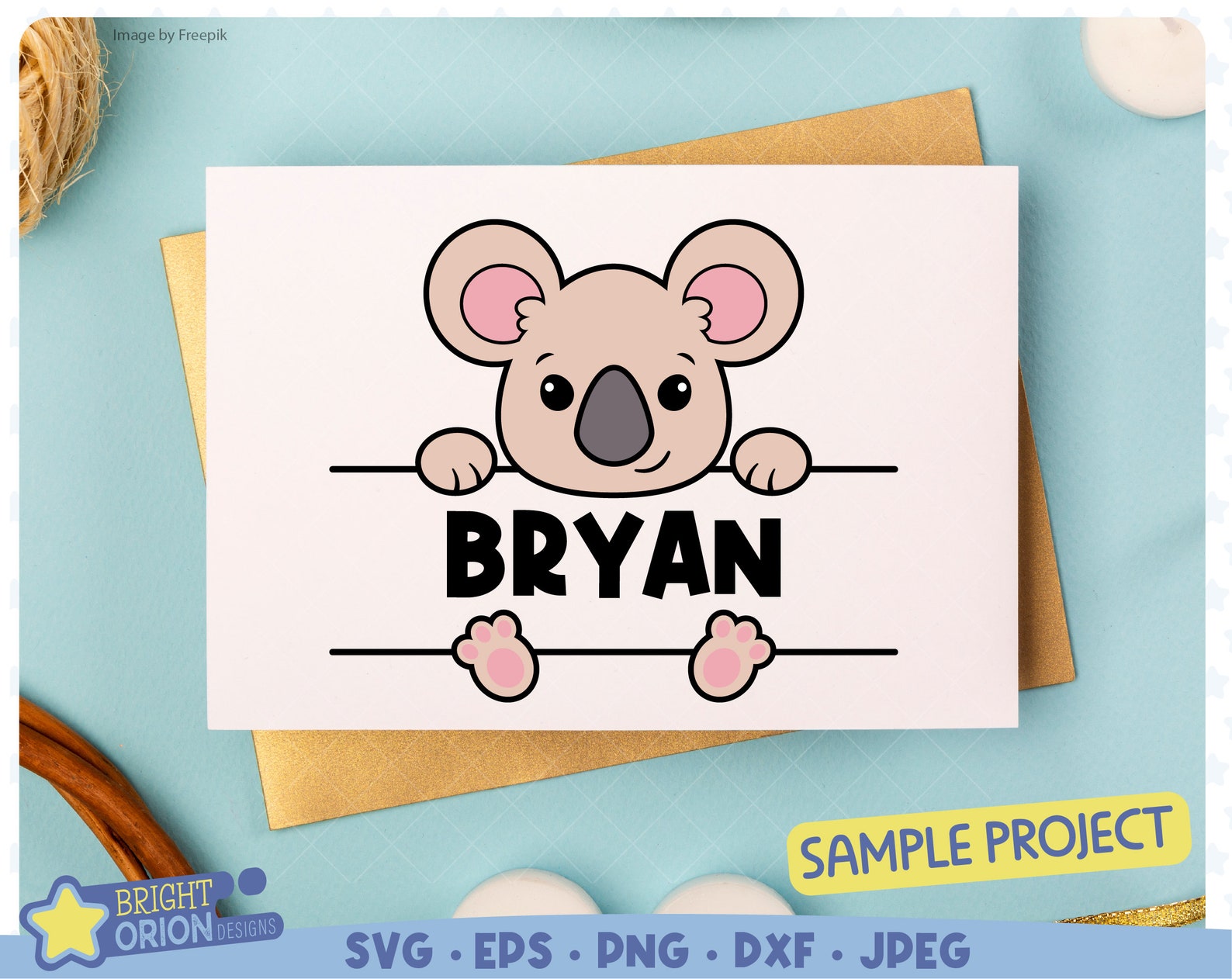 Cute Baby Koala Split Monogram Svg, Name Frame, Safari Animal Png ...