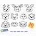 Woodland Animals Faces Outline SVG Bundle, Cute Baby Animals Png, Fox ...