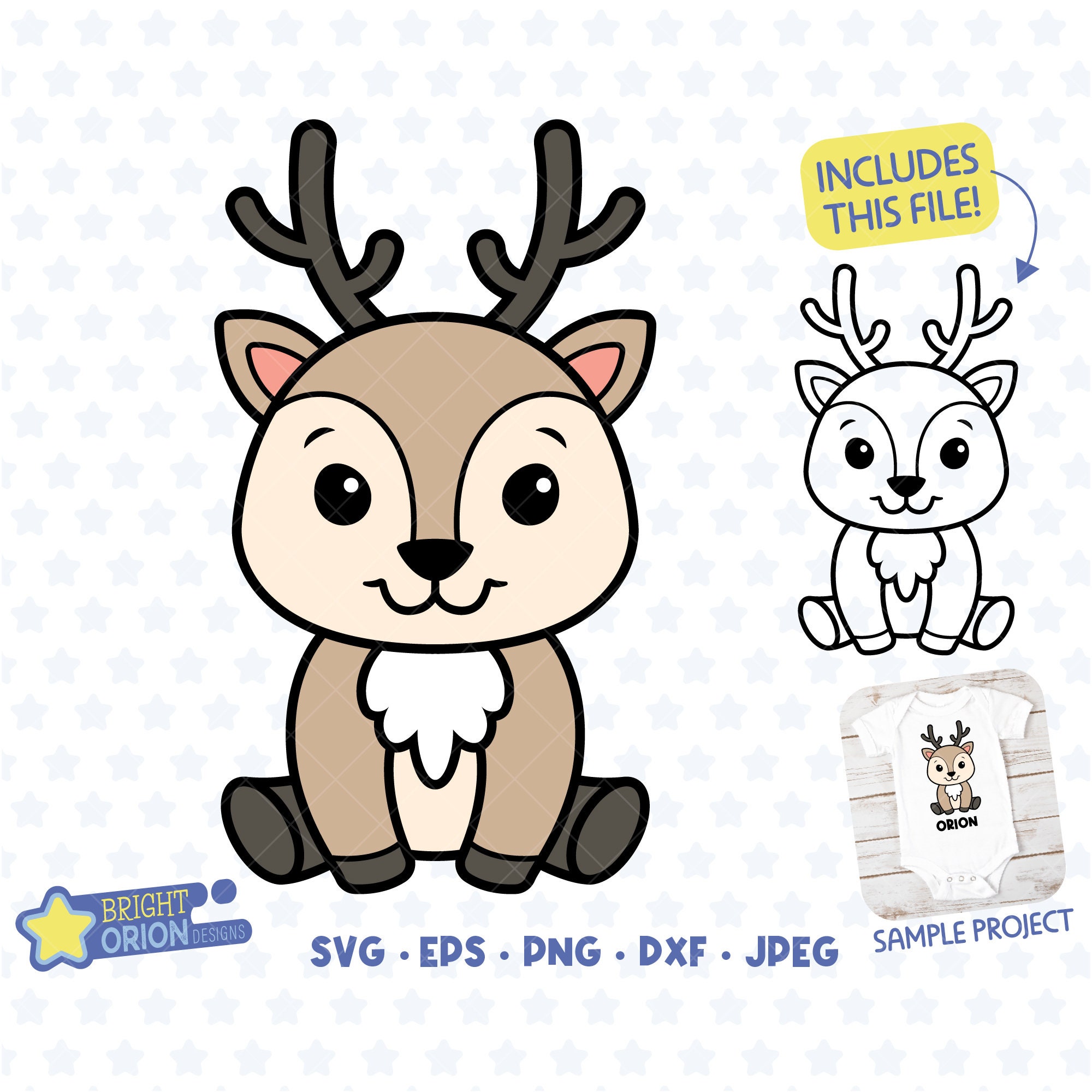 Baby Deer Svg, Cute Deer Svg, Reindeer Face Svg, Wild One Svg, Woodland ...