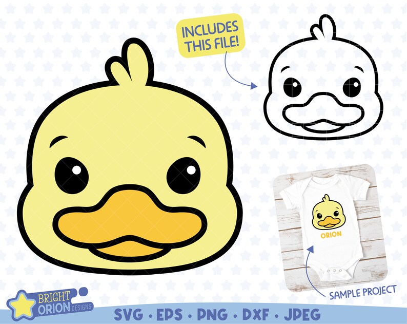 Cute Baby Duck Face Svg Duckling Head Svg Woodland Animals - Etsy
