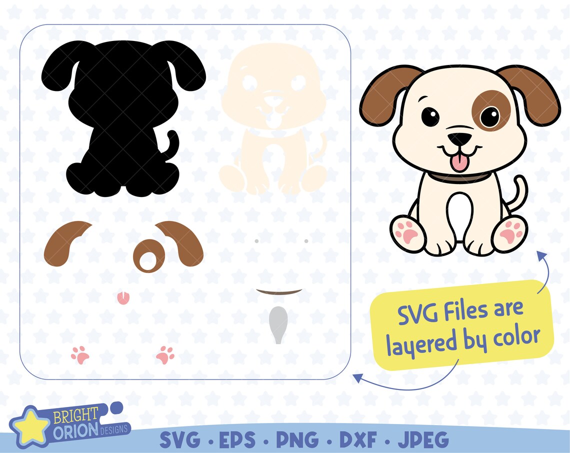 Cute Puppy Svg Dogs Clipart Dog Outline Farm Animal Dog - Etsy