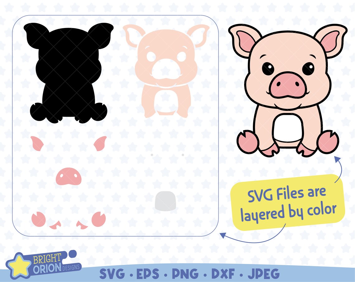 Cute Baby Pig Svg, Pig Clipart, Pig Baby Shower, Farm Life Svg, Pig Png ...