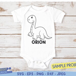 Cute Brontosaurus Svg, Dinosaur Outline Svg, Dino Svg, Baby Dinosaur ...