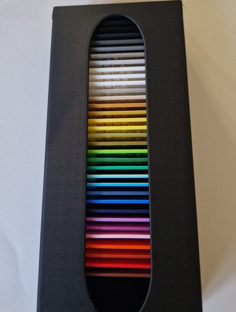 3D Printing Colour Swatch and Filament Testing Sliding Organisation Box ...