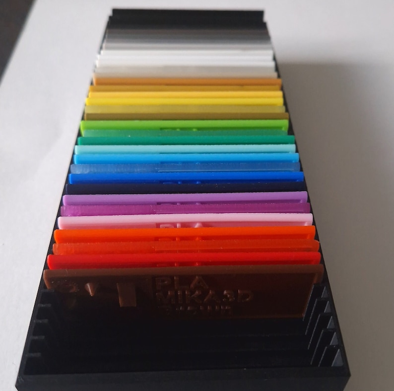 3D Printing Colour Swatch and Filament Testing Sliding Organisation Box ...