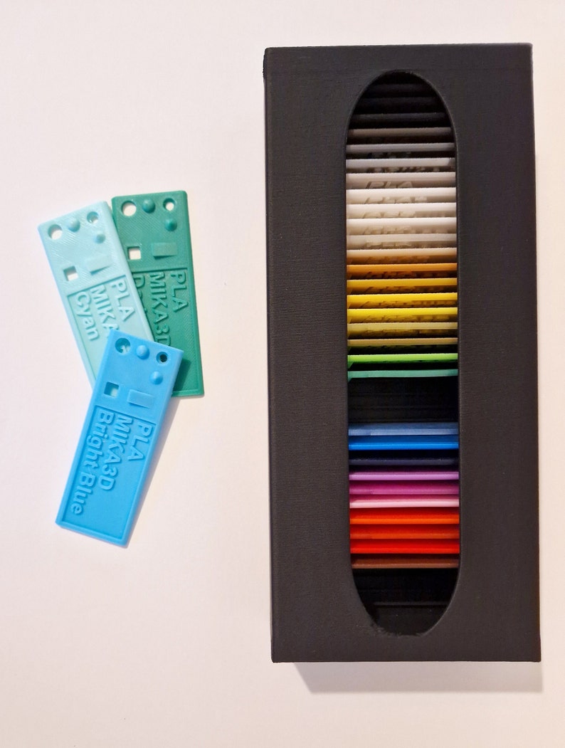 3D Printing Colour Swatch and Filament Testing Sliding Organisation Box ...