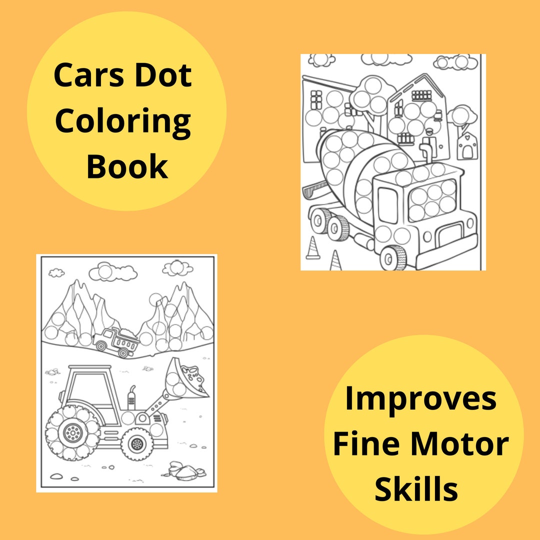 Cars/ Vehicle Dot Marker Coloring Pages - 22 Printable Pages -kids ...