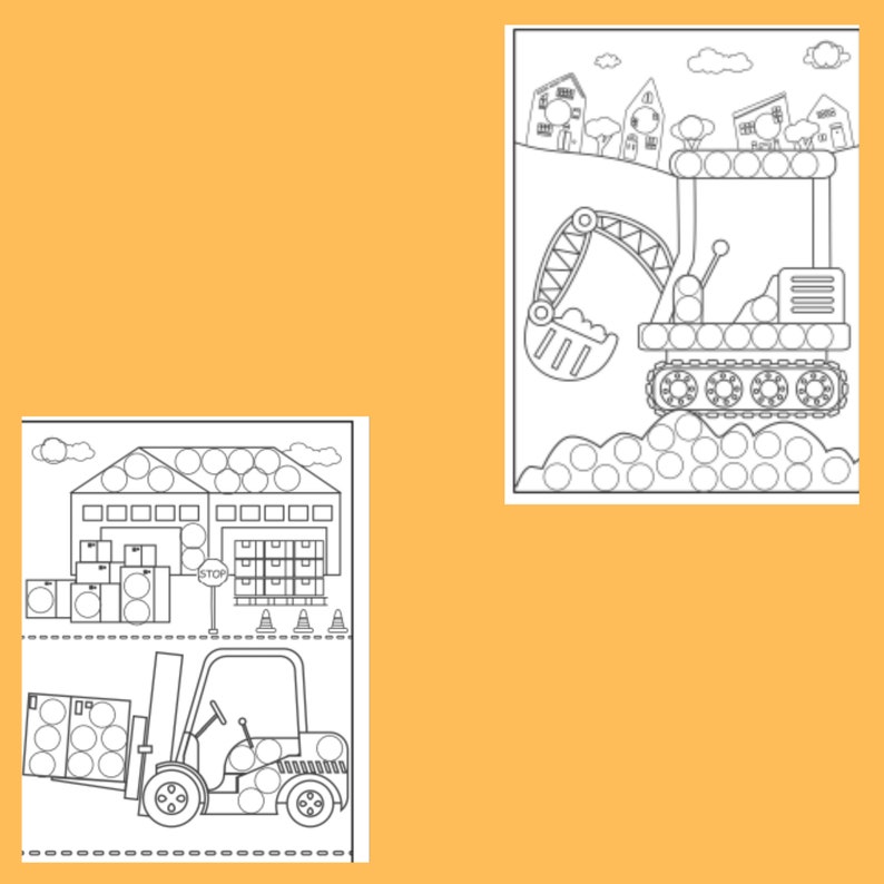 Cars/ Vehicle Dot Marker Coloring Pages - 22 Printable Pages -kids ...