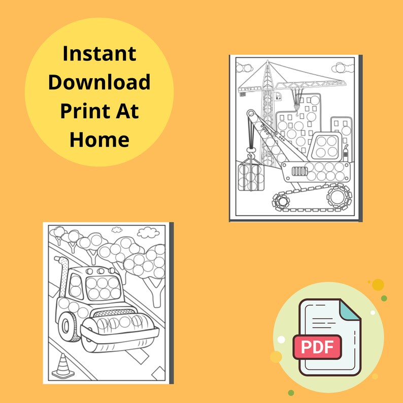 Cars/ Vehicle Dot Marker Coloring Pages - 22 Printable Pages -kids ...