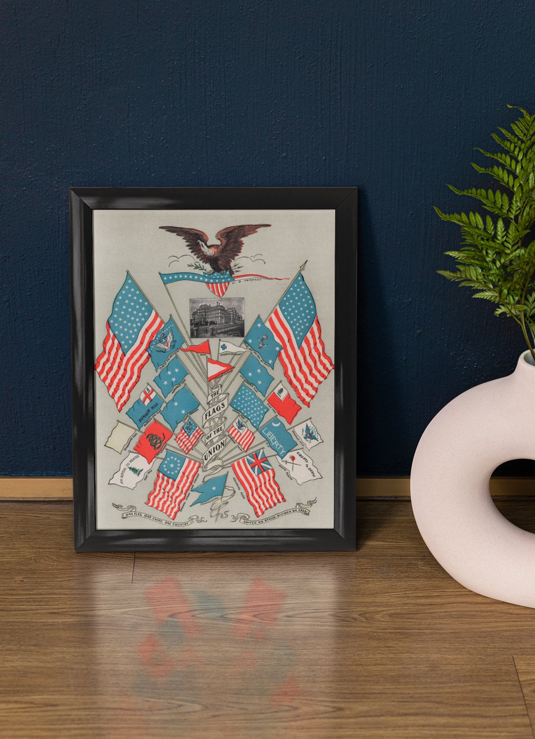 The Flags of the Union (1901) | Watercolor American Flag Wall Art | USA ...