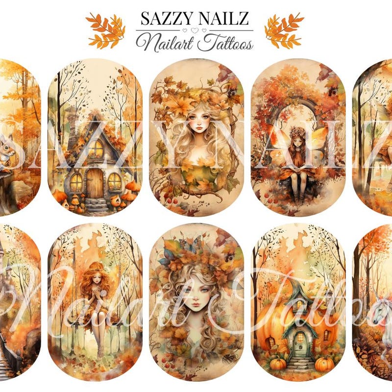 Fall Nail Decals - Etsy