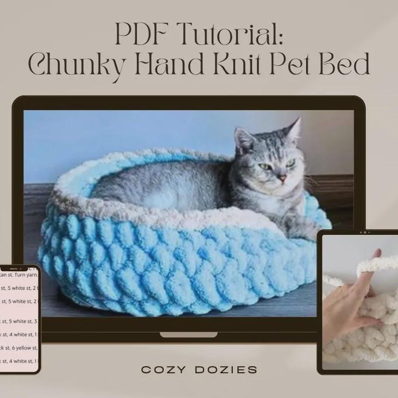 Chunky Blanket Pet Beds - Etsy