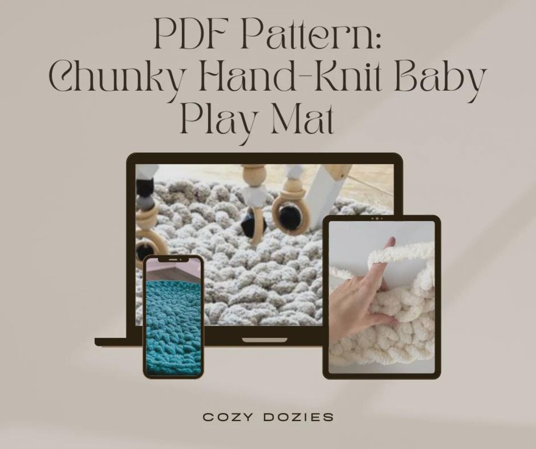 Chunky Knit Baby Play Mat Pattern | Arm Knitting DIY (PDF Pattern) - Etsy