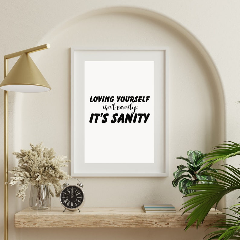 Sanity Definition Print Self Love Wall Art Definition Print Minimalist ...