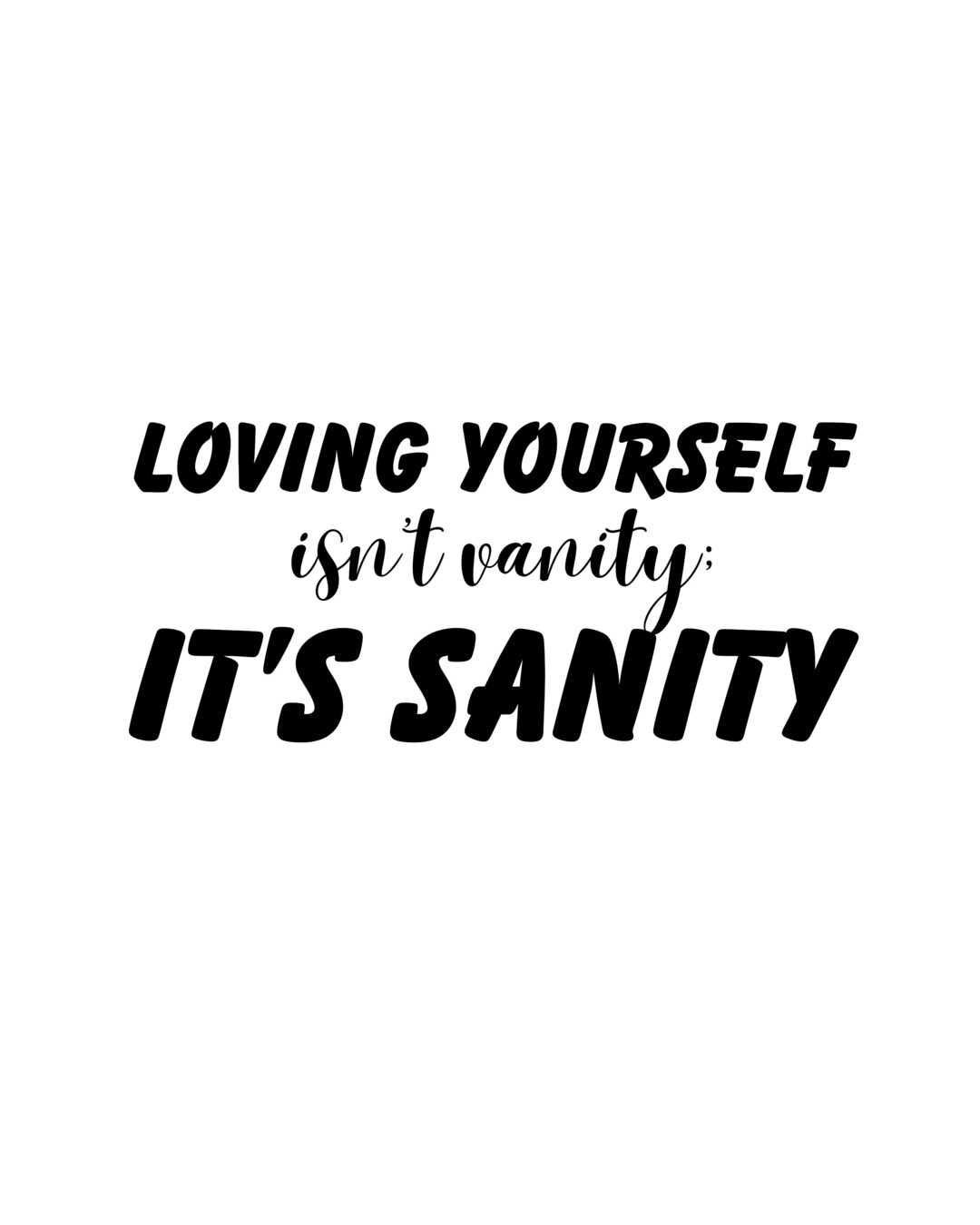 Sanity Definition Print Self Love Wall Art Definition Print Minimalist ...