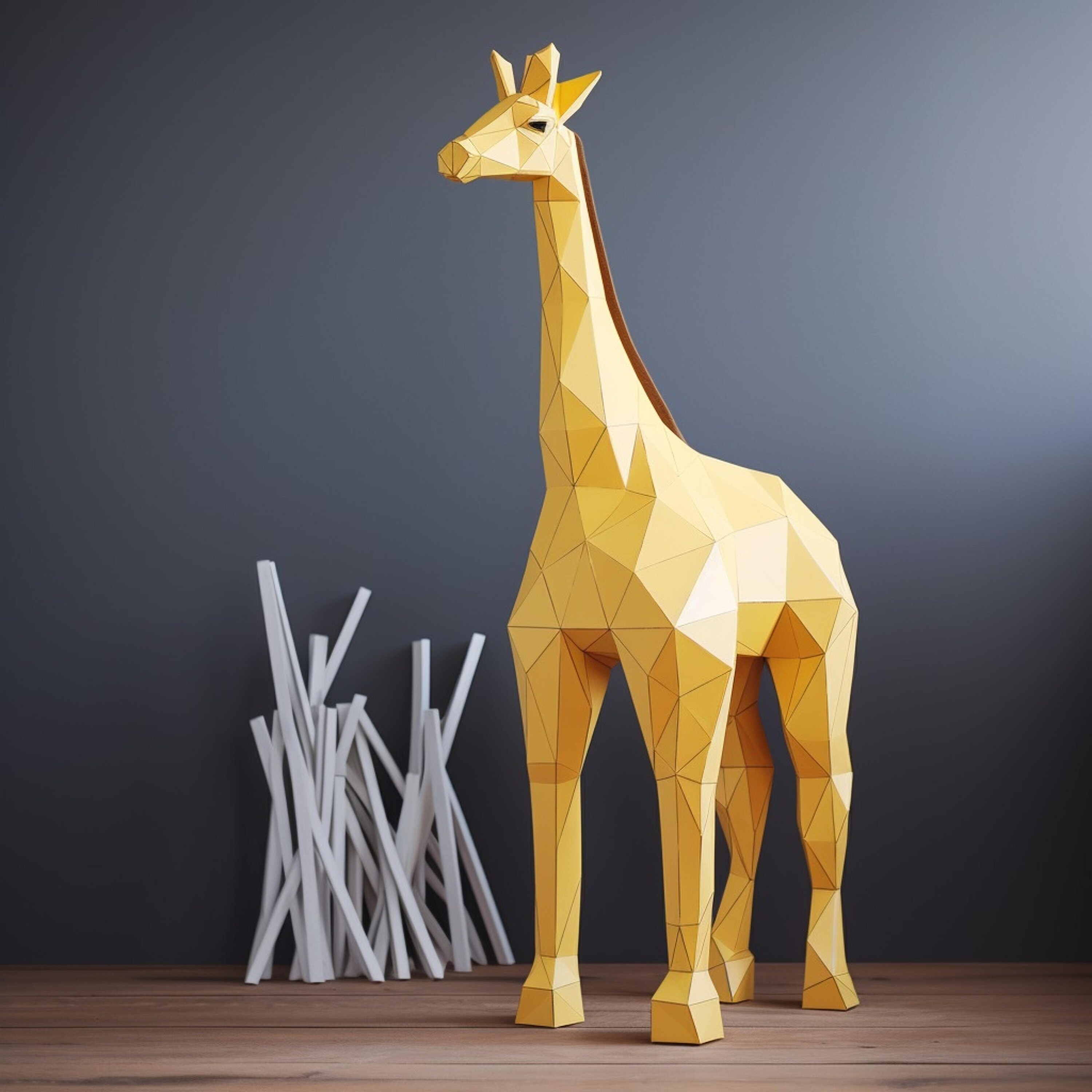 Papercraft Giraffe Digital Art - Etsy