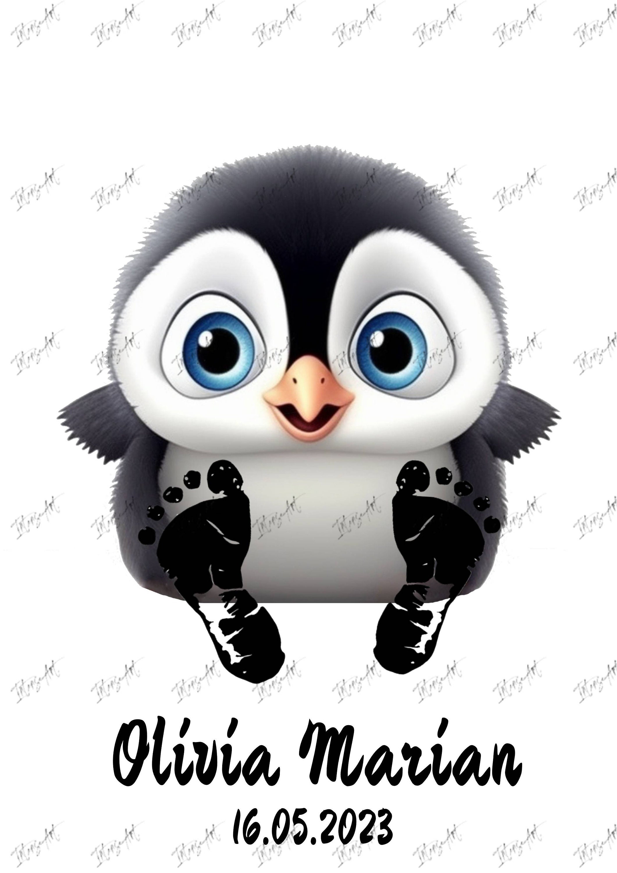 Cute Baby Penguin DIY Baby Footprint Gift, Footprint Set, Wall Decor ...