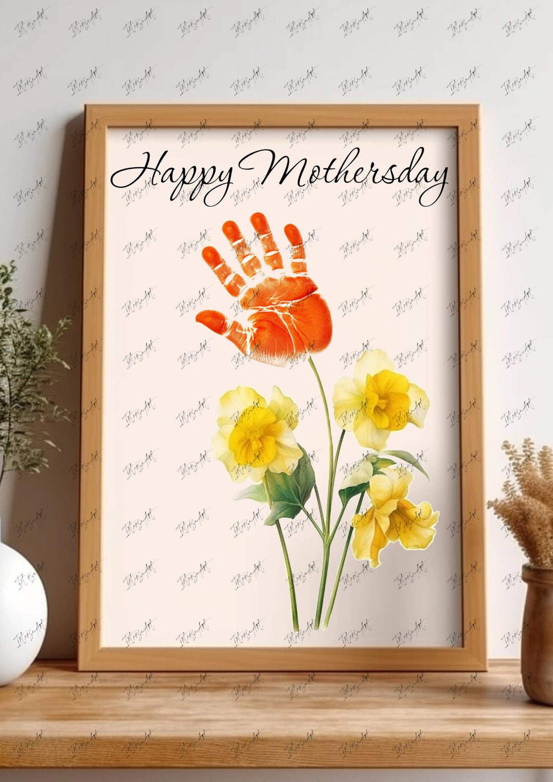 Birthflower Handprint,march Daffodil Birthflower, Mothersdaygift ...