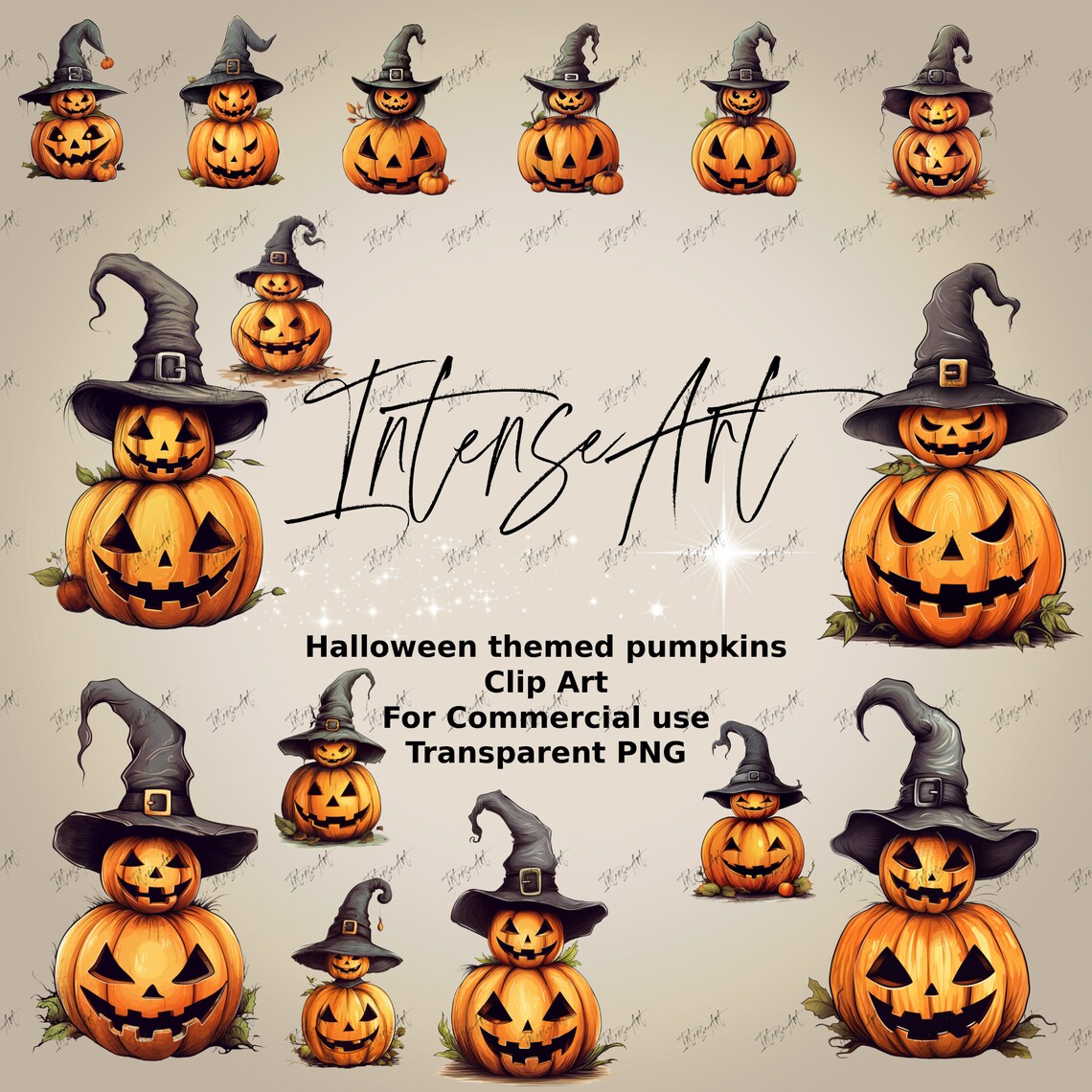 Halloween Pumpkin, Clipart Halloween, Modern Halloween Clipart, Cute ...