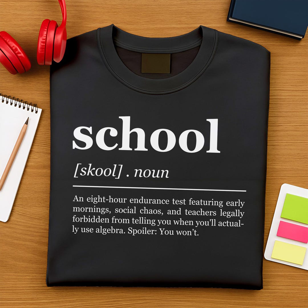 School Definition T-shirt, Funny Student Shirt, Back to School Tee ...