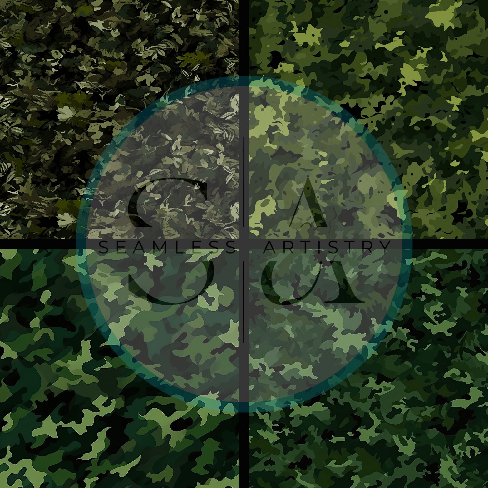 Green Camouflage 20 Seamless Texture Patterns Digital Paper - Etsy