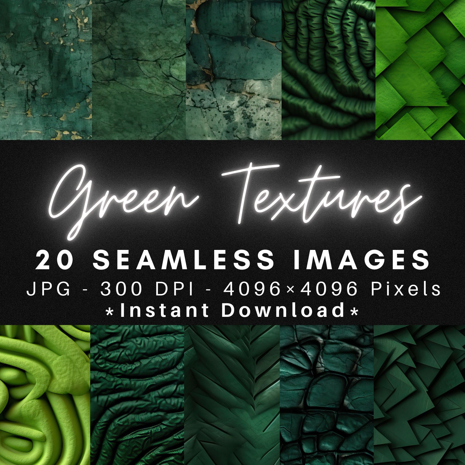 Green Textures - 20 Seamless Texture Patterns Digital Paper - Etsy