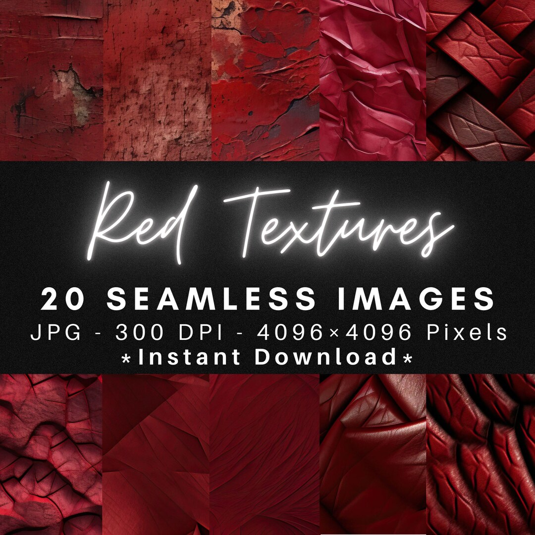 Red Textures - 20 Seamless Texture Patterns Digital Paper - Etsy