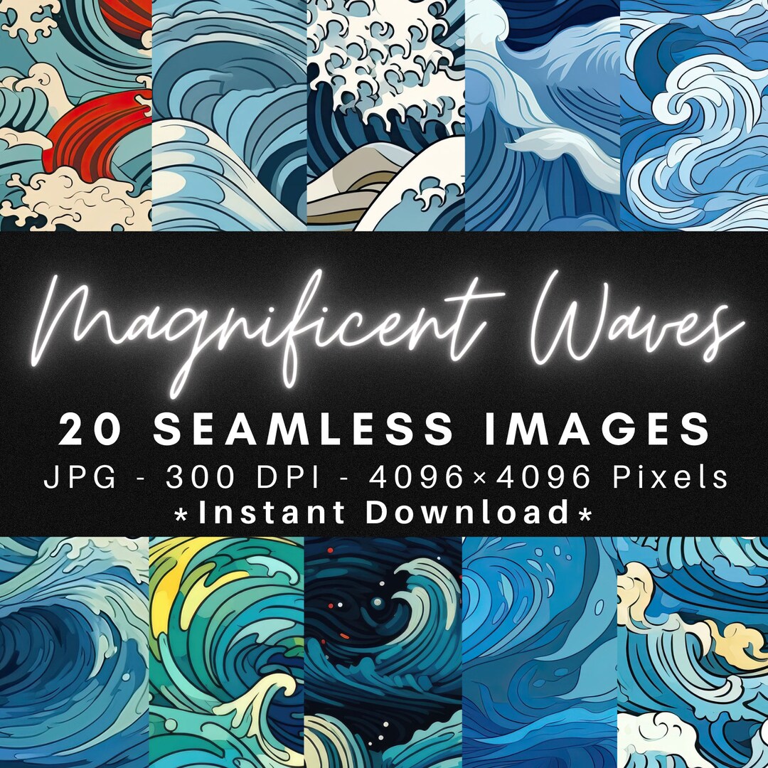 Magnificent Waves- 20 Seamless Texture Patterns Digital Paper - Etsy