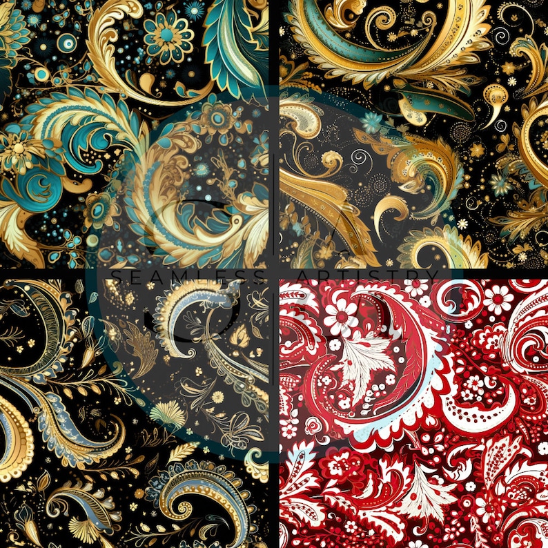 Colorful Paisley 20 Seamless Texture Patterns Digital Paper - Etsy