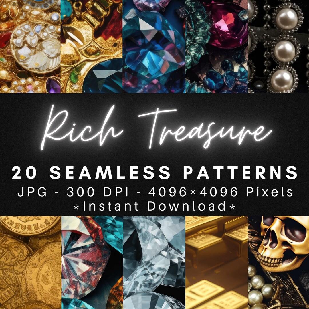 Rich Treasure - 20 Seamless Patterns Textures Digital Paper - Etsy