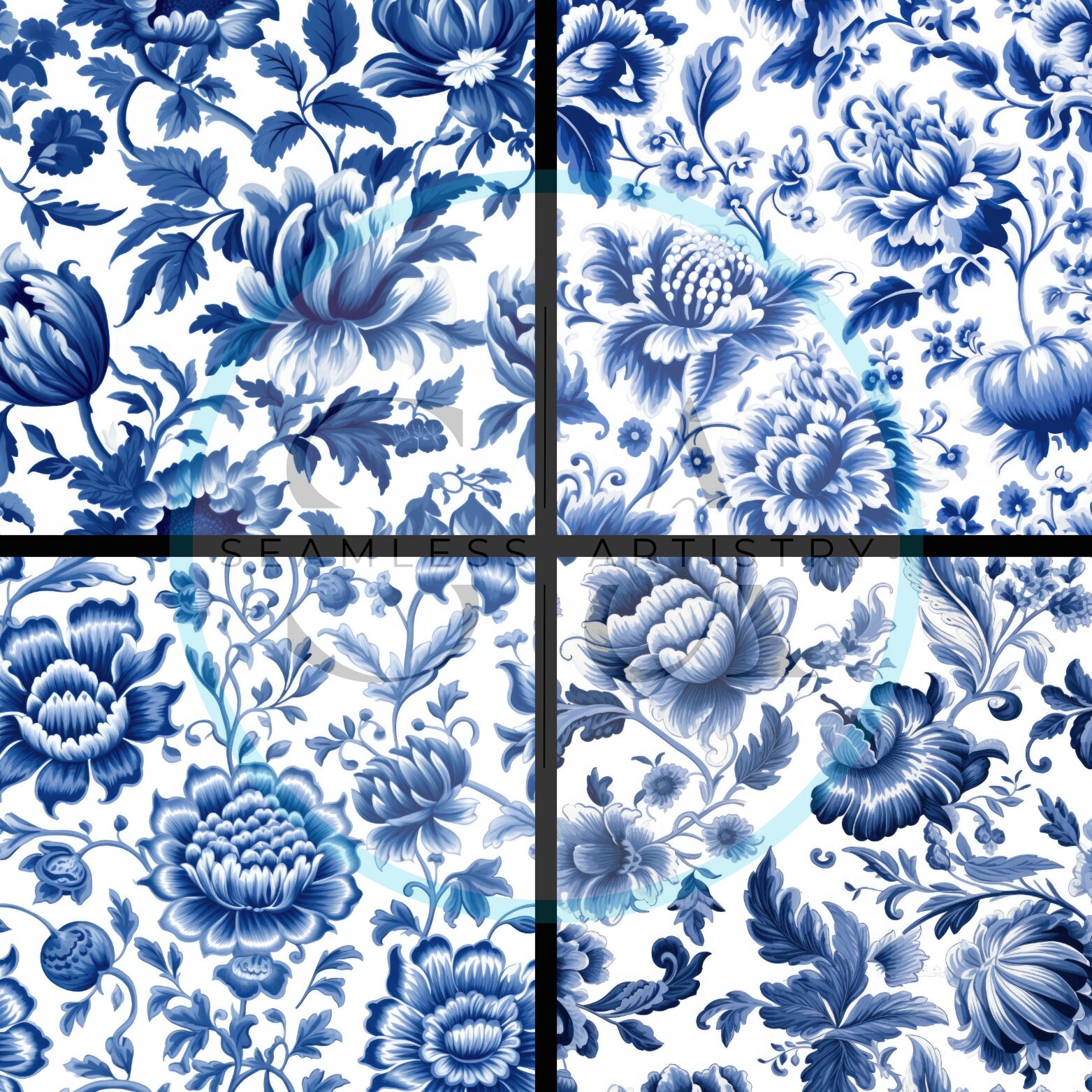 Delft Blue - 20 Seamless Texture Patterns Digital Paper - Etsy