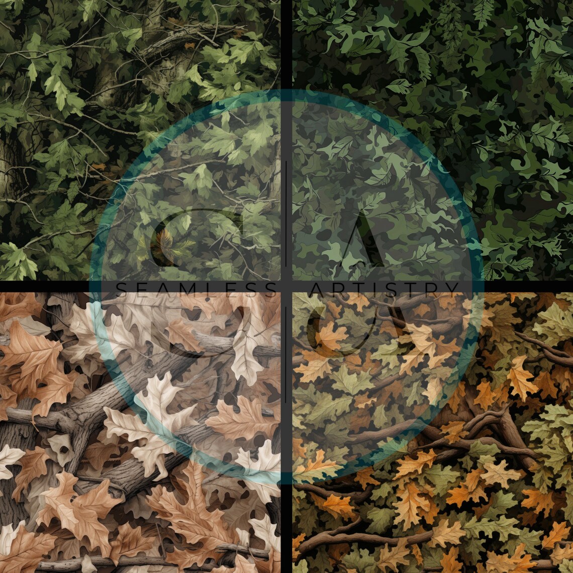 Realistic Camouflage - 20 Seamless Texture Patterns Digital Paper - Etsy