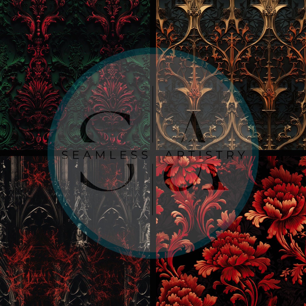 Ornate Goth 20 Seamless Texture Patterns Digital Paper - Etsy