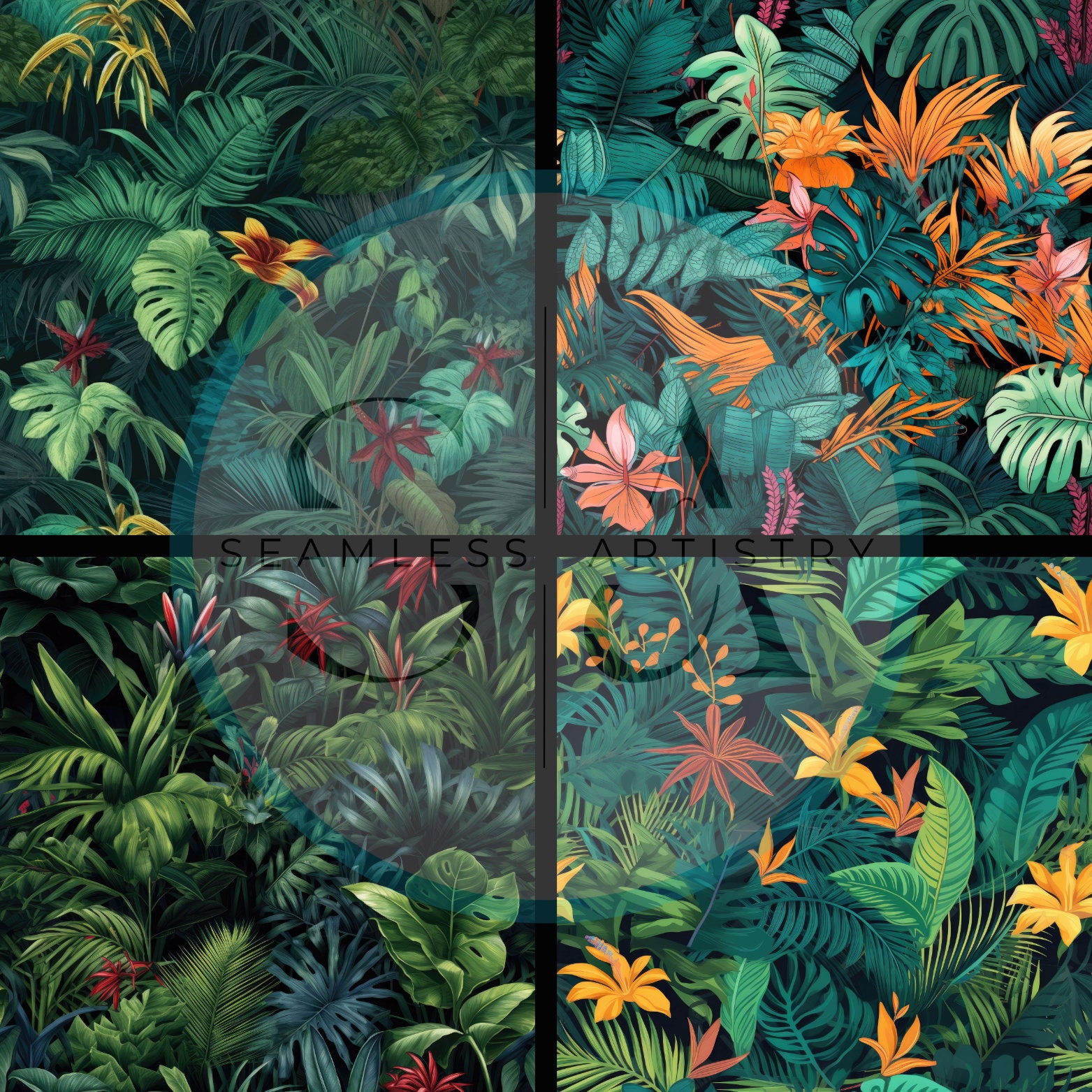 Tropical Jungle 20 Seamless Texture Patterns Digital Paper - Etsy